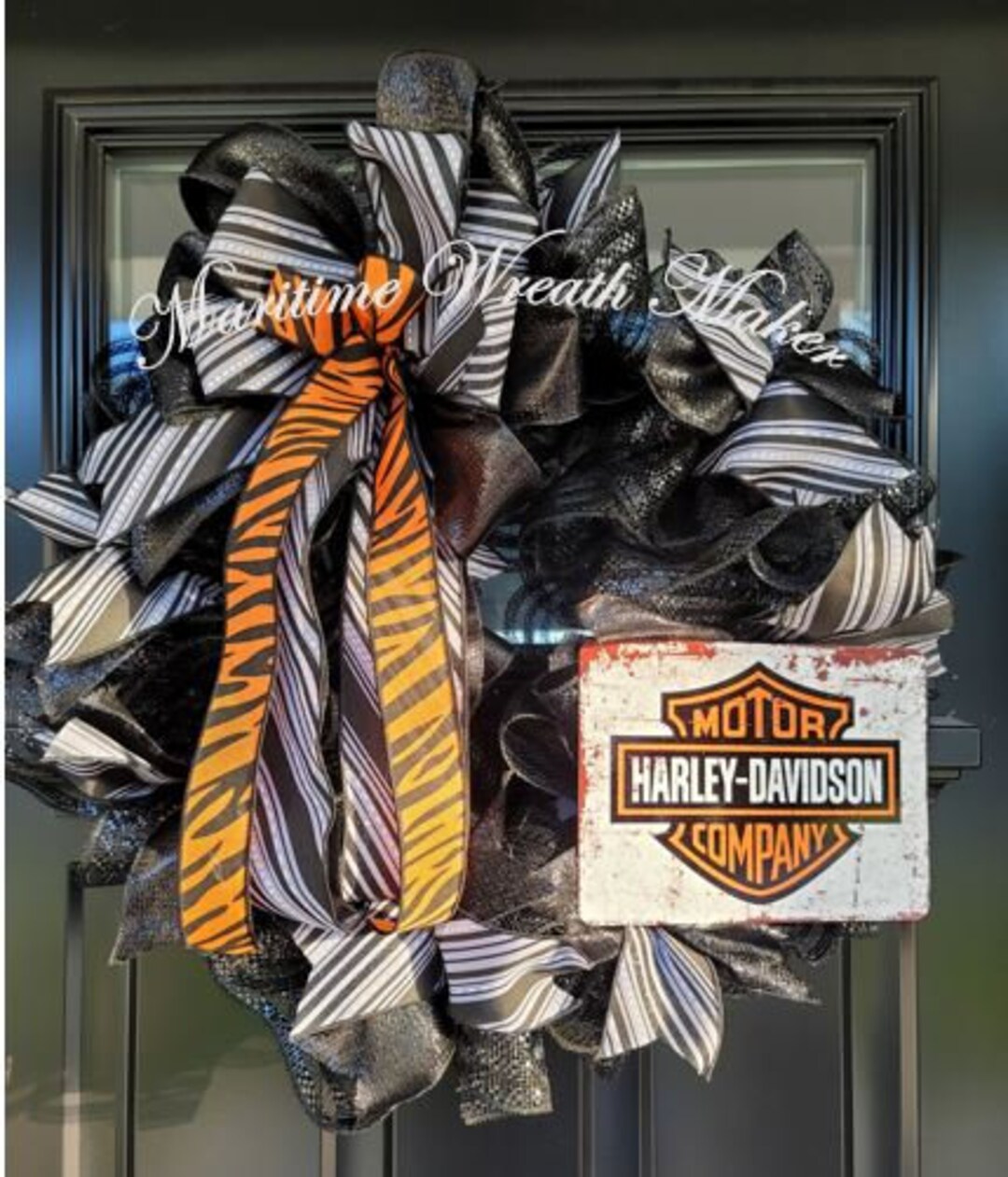 Biker Wreath, Motor Cycle Wreath, Biker Wreath for Door, Motor Cycle ...
