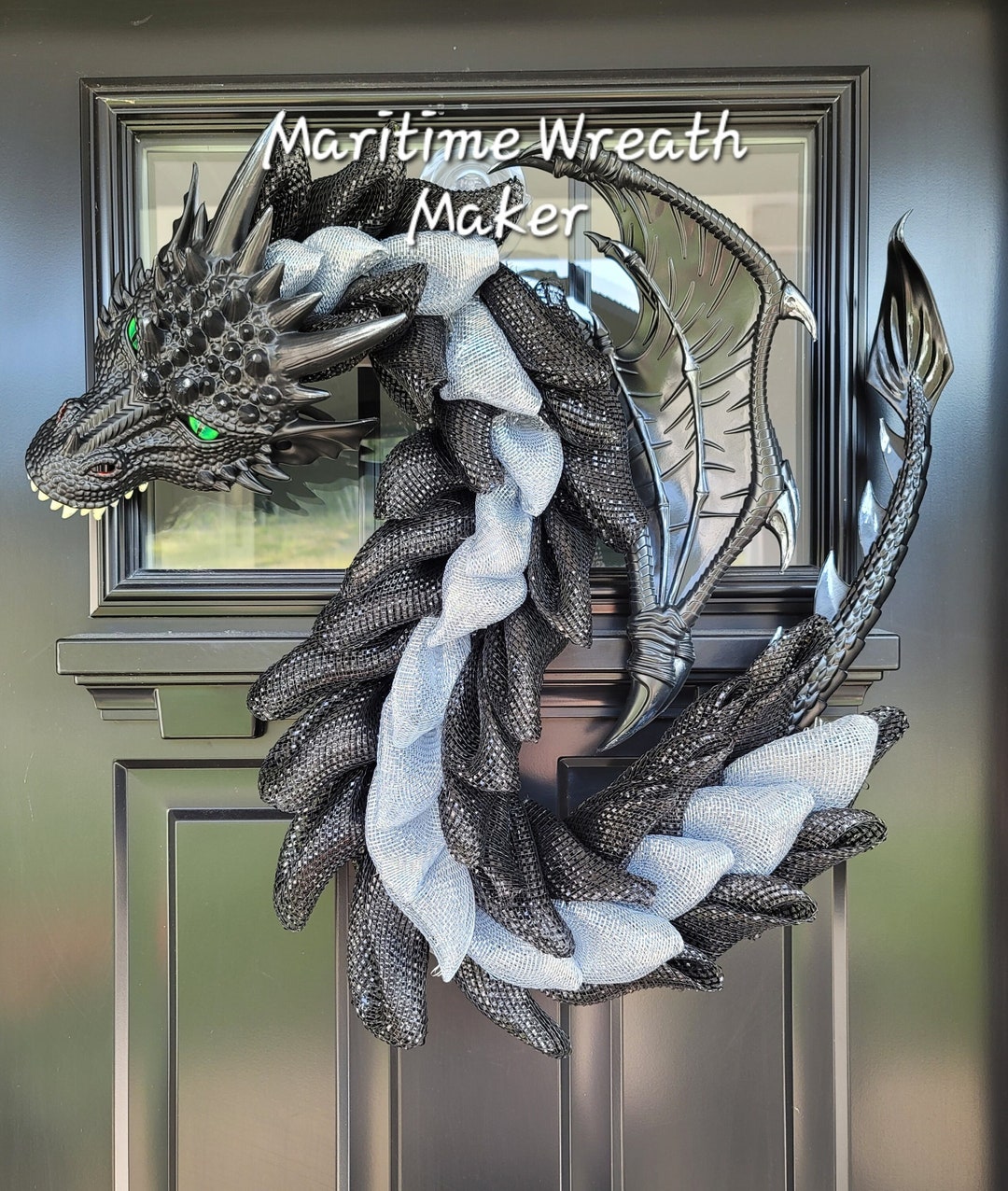 Dragon Wreath / Dragon for Door / Dragon Door Decor / Dragon for Door ...