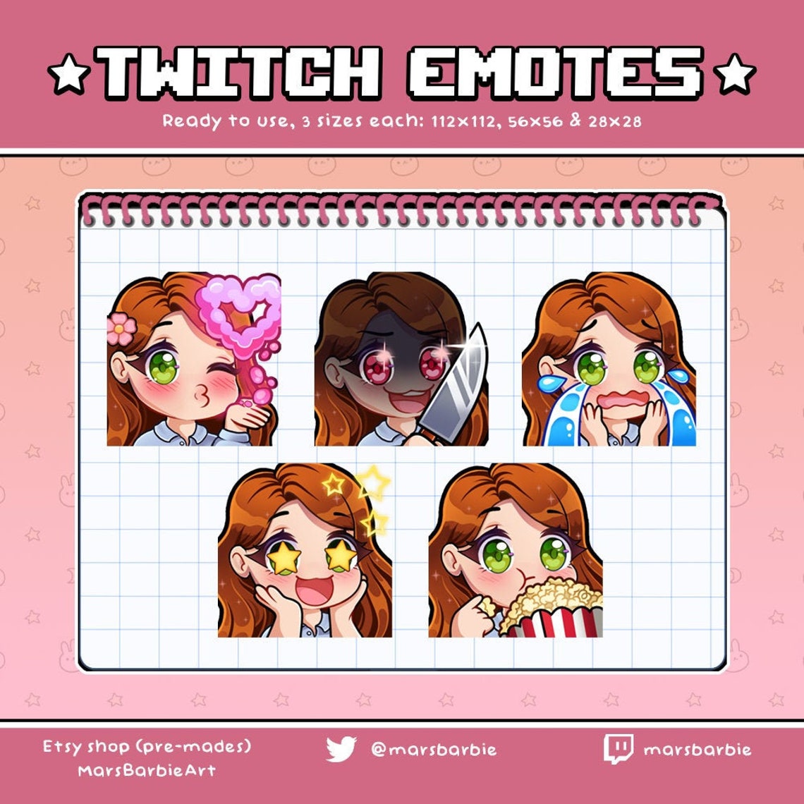 Twitch emotes // Lindos gestos emoji chibi para streamers / | Etsy España