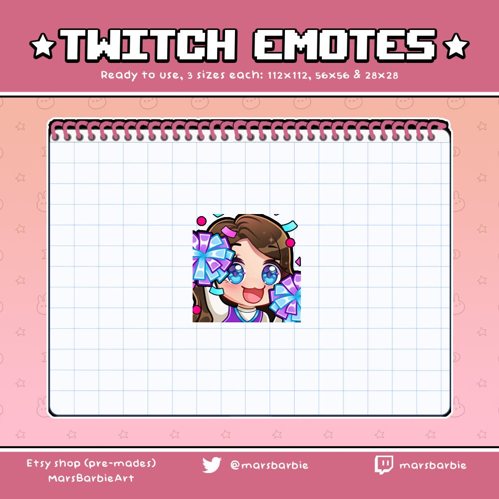 Twitch Emotes // Cute Cheerleader Hype Chibi Emoji Emotes for | Etsy