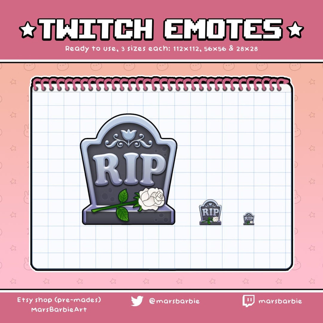 Twitch Emotes // Rip Tombstone Emote for Streamers // Kawaii - Etsy