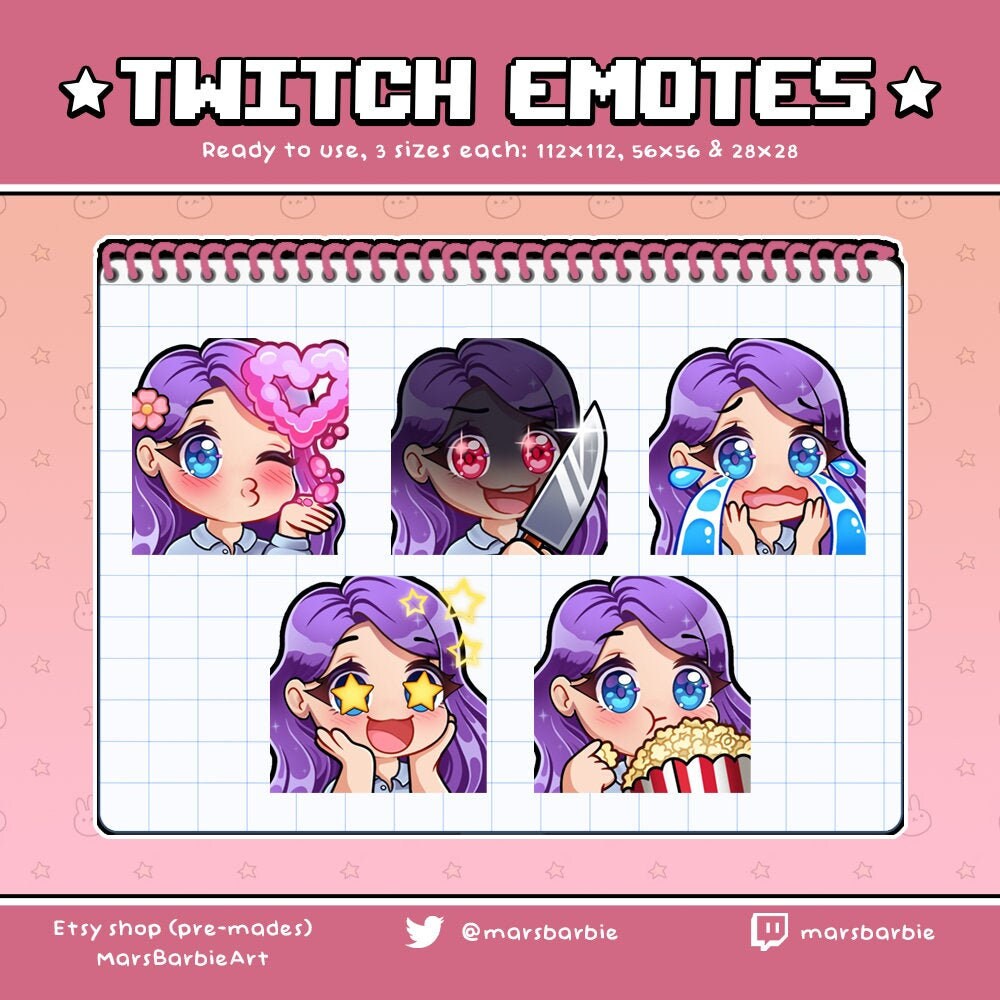 Twitch emotes // Lindos gestos emoji chibi para streamers / | Etsy