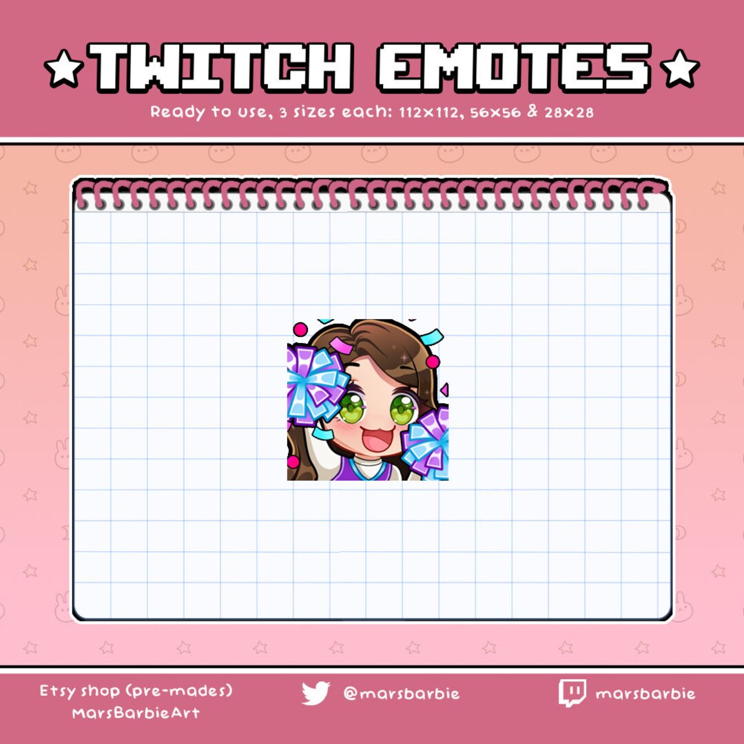 Twitch Emotes // Cute Cheerleader Hype Chibi Emoji Emotes for - Etsy