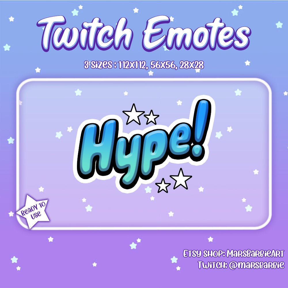 Twitch Emotes // Hype Emotes for Streamers / Kawaii Cute | Etsy
