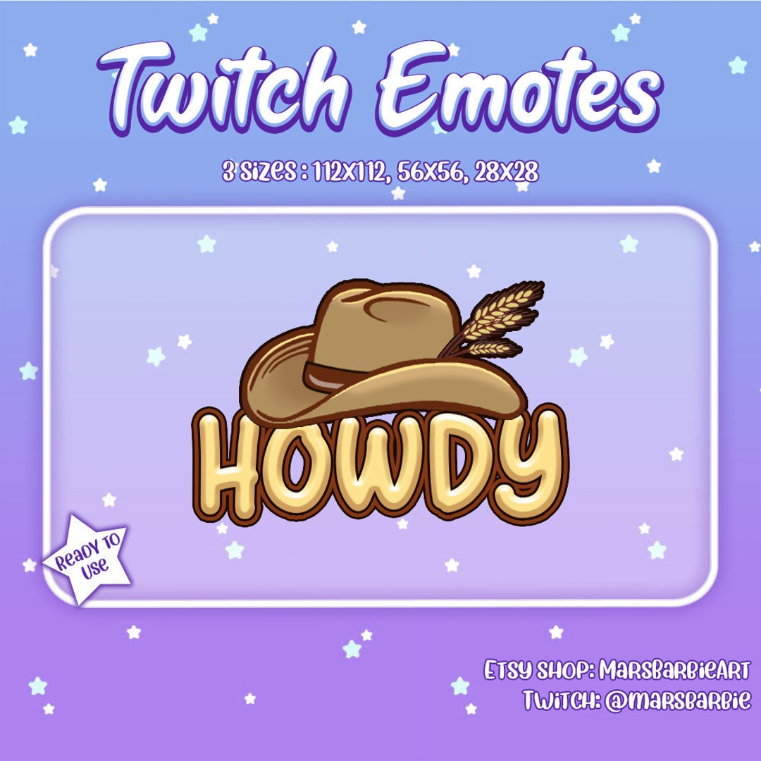 Twitch Emotes // Howdy Emotes for Streamers / Kawaii Cute - Etsy