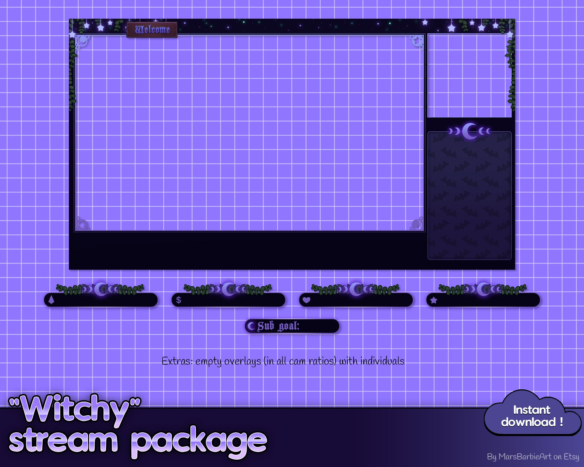 ANIMATED Twitch Stream Package / Witchy / Overlay Alerts | Etsy