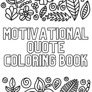 Motivational Quote Coloring Printable Book - Etsy