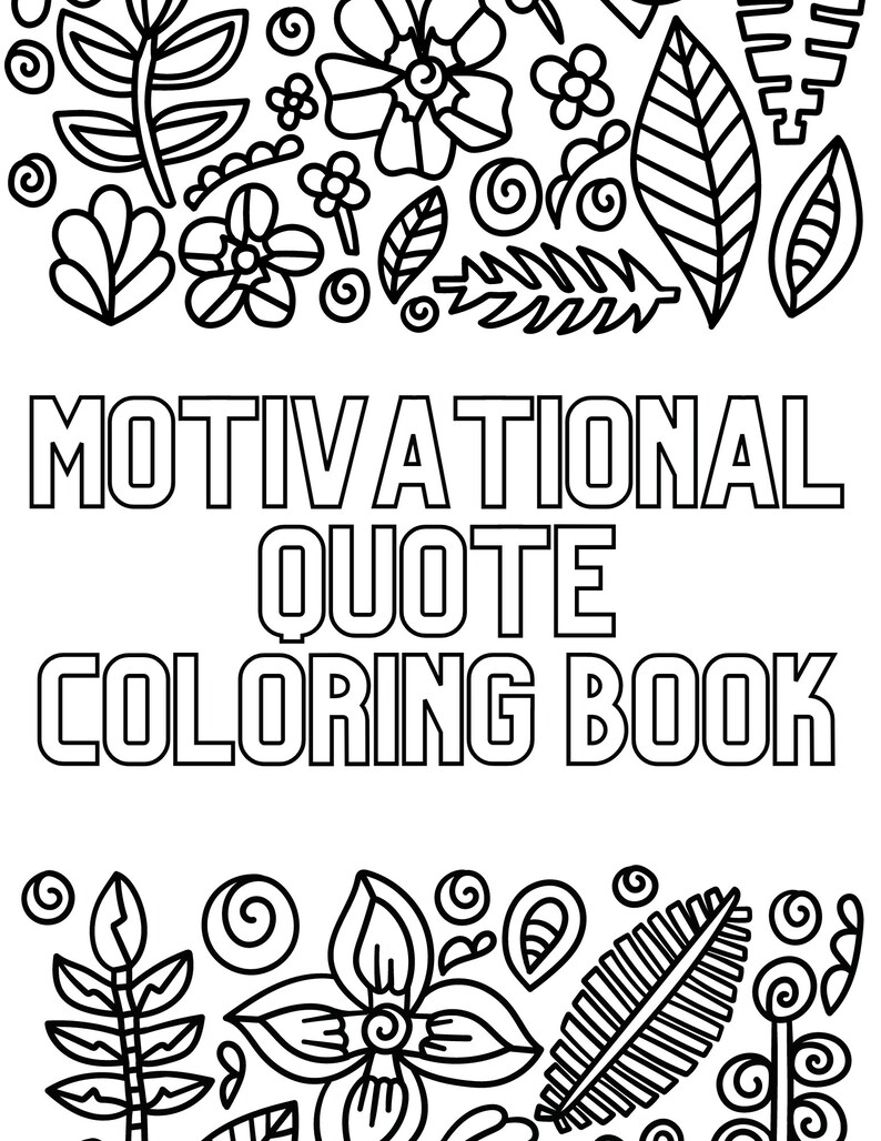 Motivational Quote Coloring Printable Book - Etsy