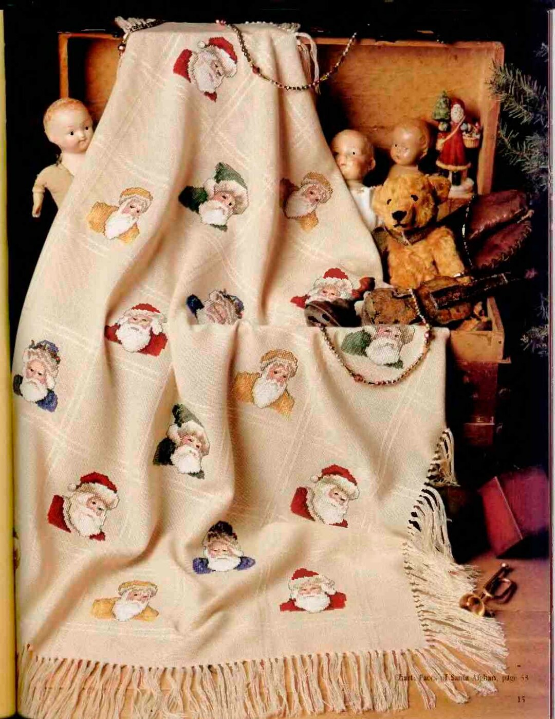 Vintage Christmas Cross Stitch Pattern: Santa Keepsakes Embroidery (PDF ...
