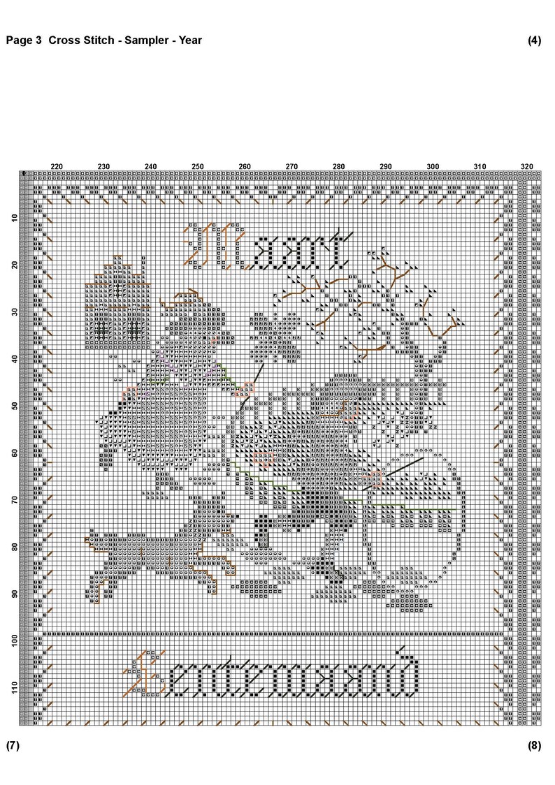 Sampler Cross Stitch Pdf Victorian Country Life Calendar / - Etsy