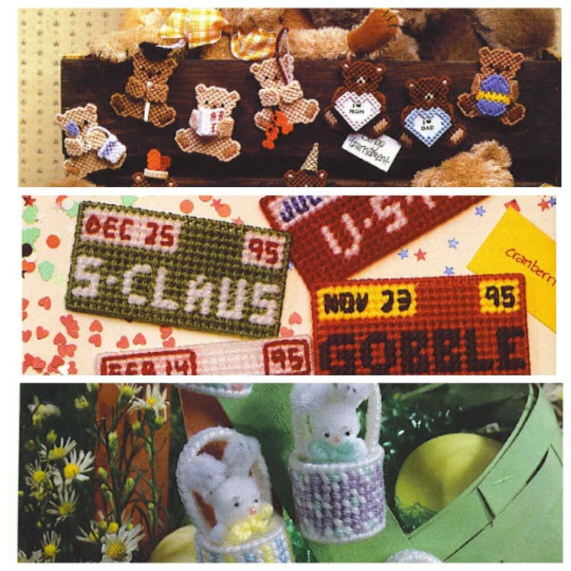 300 Magnets / Pdf Vintage Plastic Canvas Pattern / Digital Instant ...