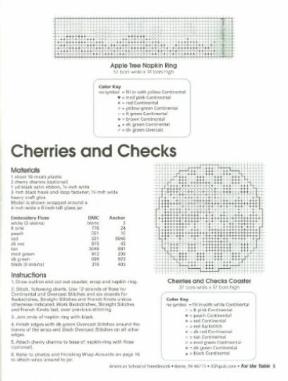 For the Table / Pdf Vintage Plastic Canvas Pattern / Digital Instant ...