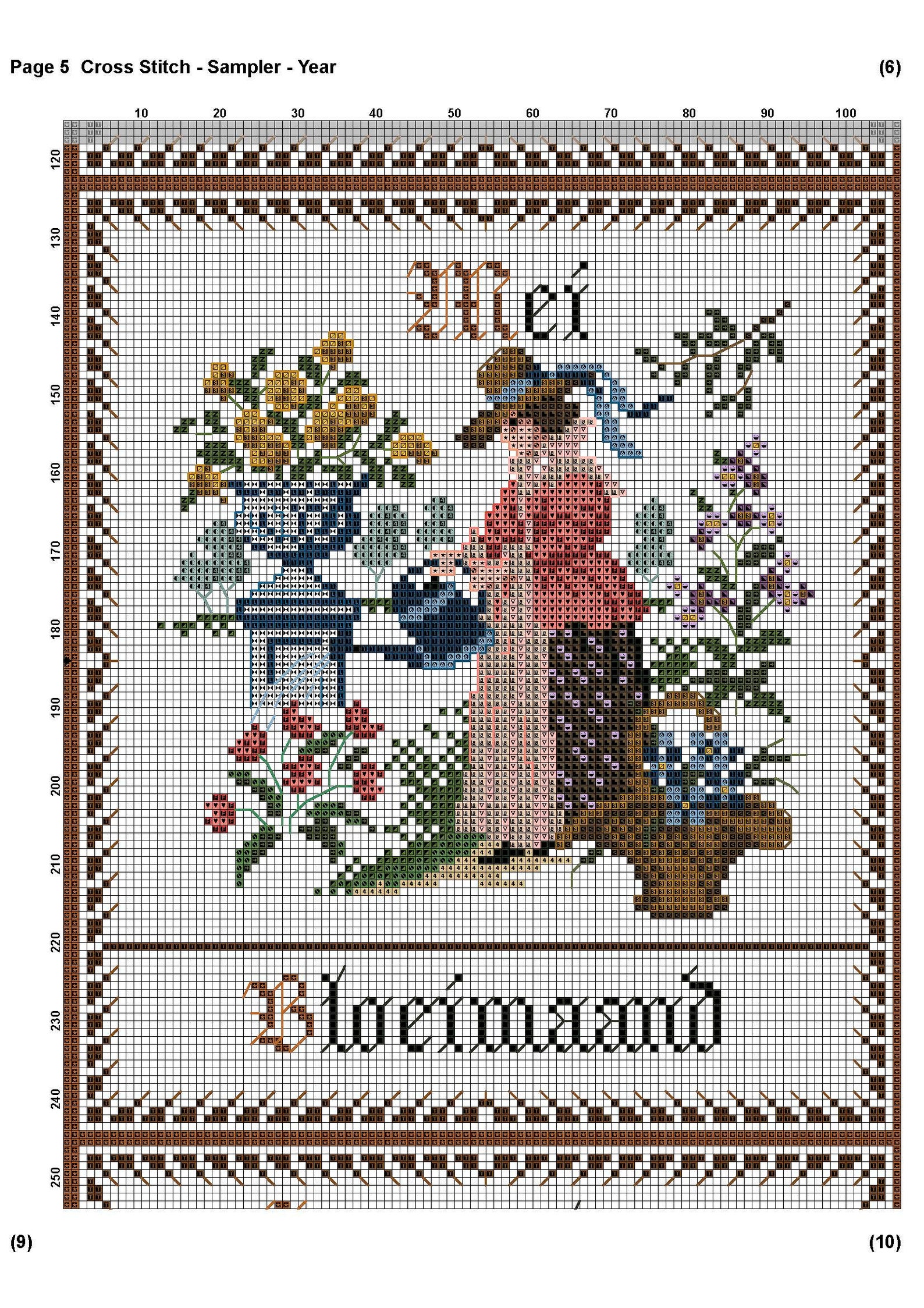 Sampler Cross Stitch Pdf Victorian Country Life Calendar / Counted ...