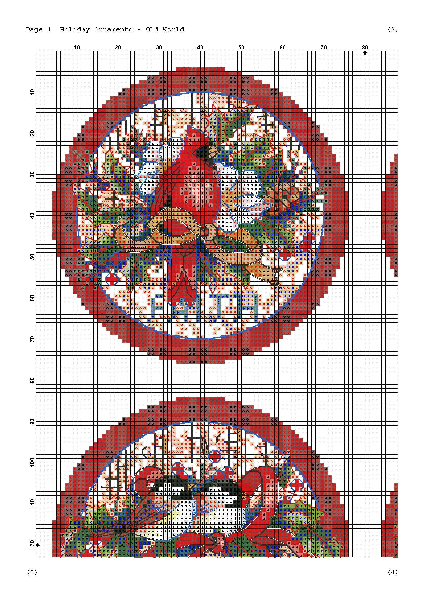 Vintage Christmas Ornament Cross Stitch Pattern: Old World Embroidery ...