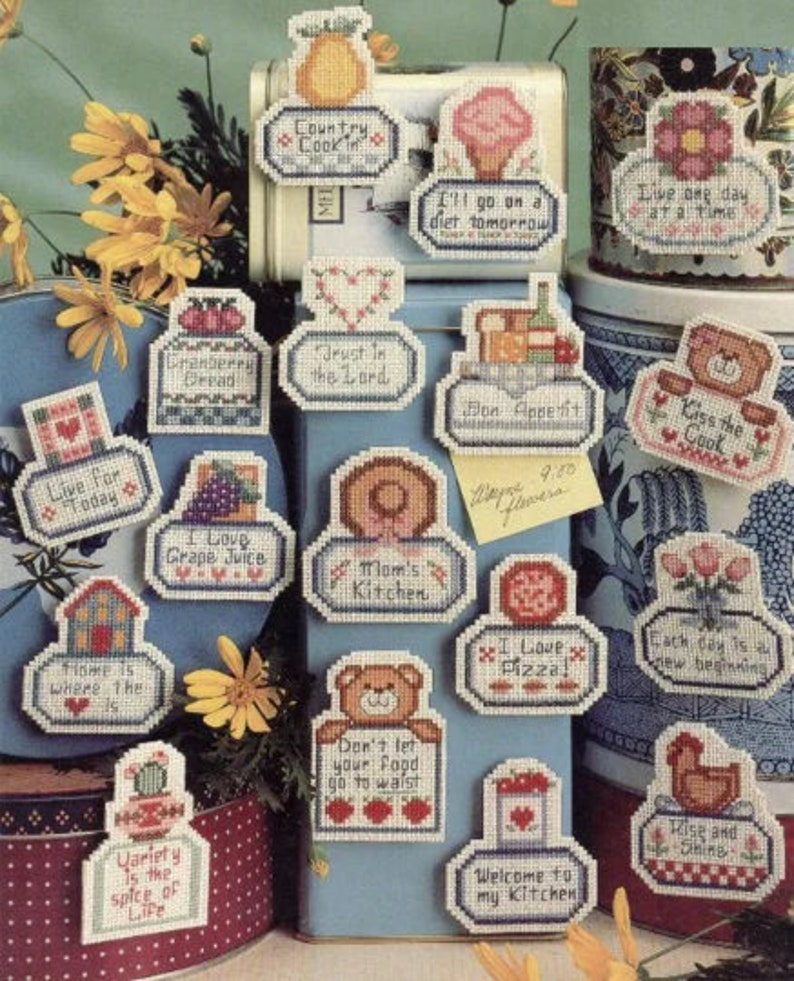Message Magnets / Pdf Vintage Cross Stitch Counted Pattern / Digital ...