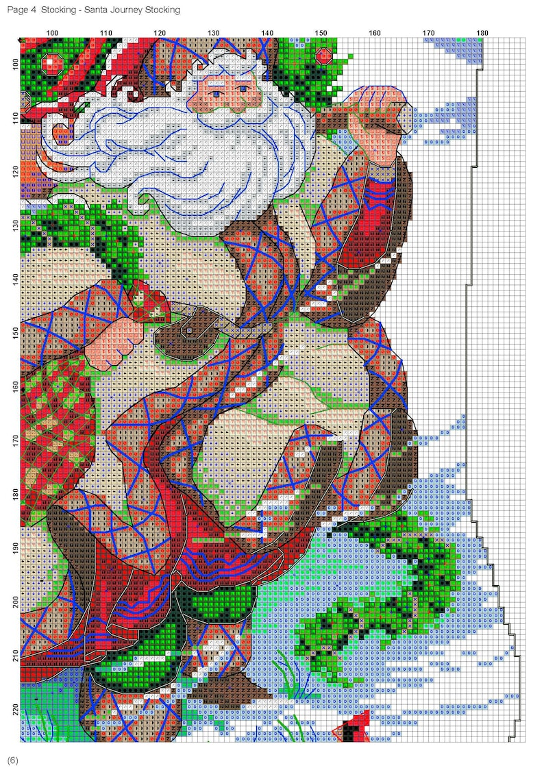 Vintage Santa Stocking Cross Stitch Pattern: Christmas Alphabet ...