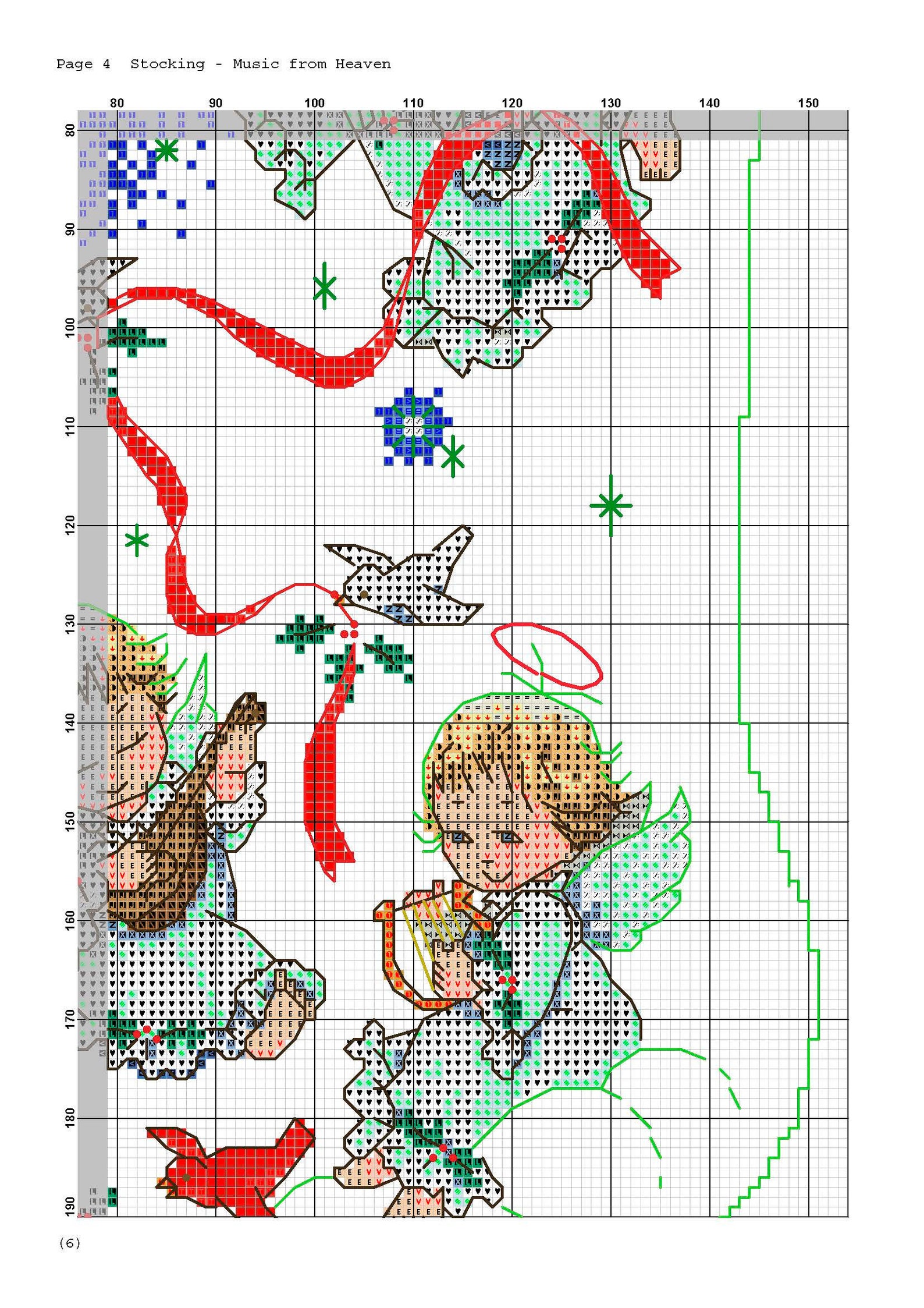 Vintage Christmas Stocking Cross Stitch Pattern: Angels & Alphabet ...