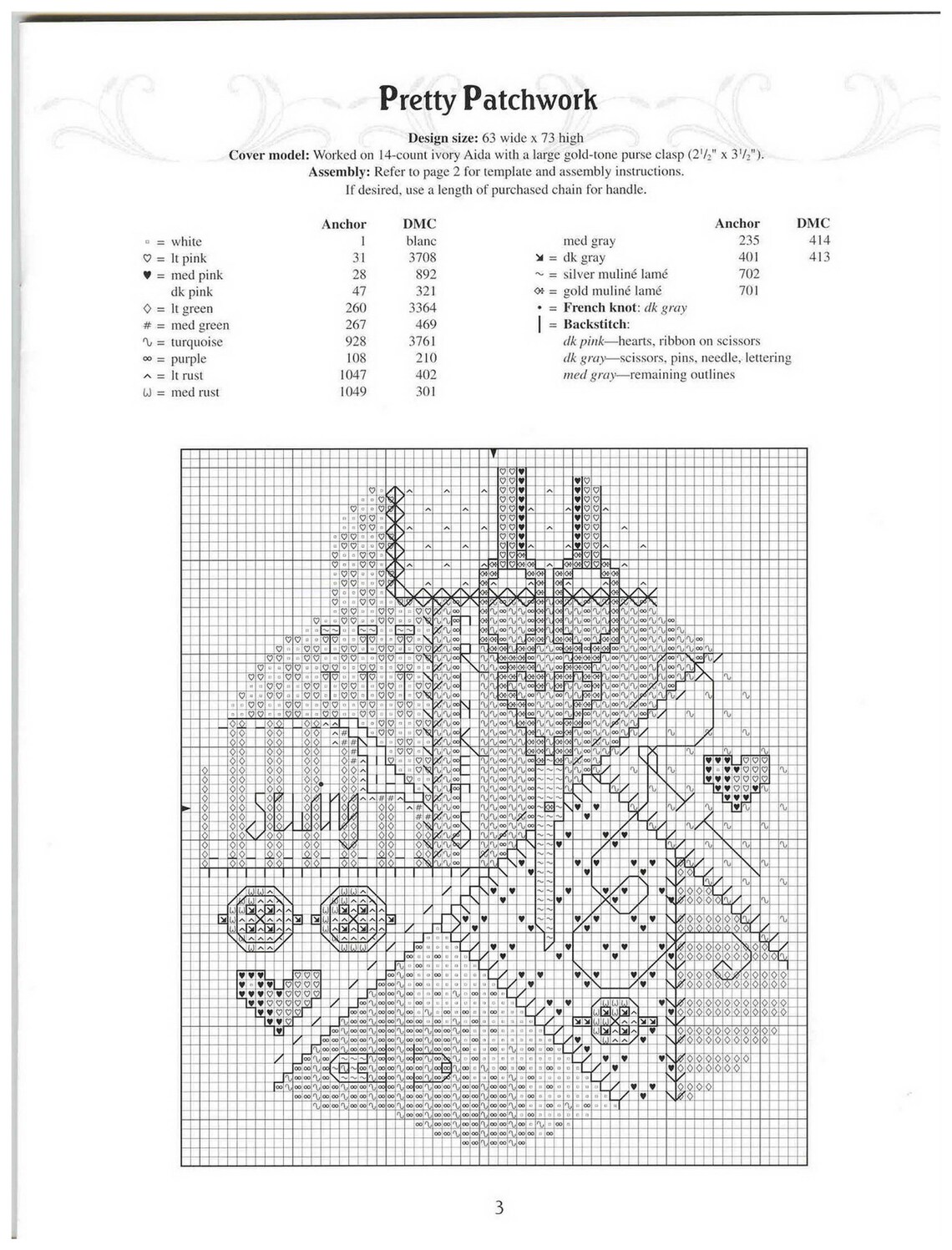Little Purses / Pdf Vintage Cross Stitch Counted Pattern / Digital ...