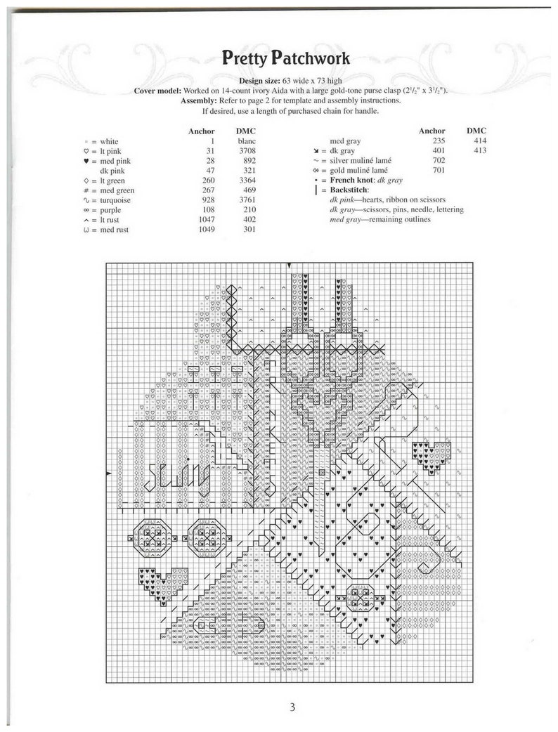 Little Purses / Pdf Vintage Cross Stitch Counted Pattern / Digital ...