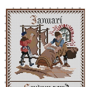 Sampler Cross Stitch Pdf - Victorian Country Life Calendar / Counted ...