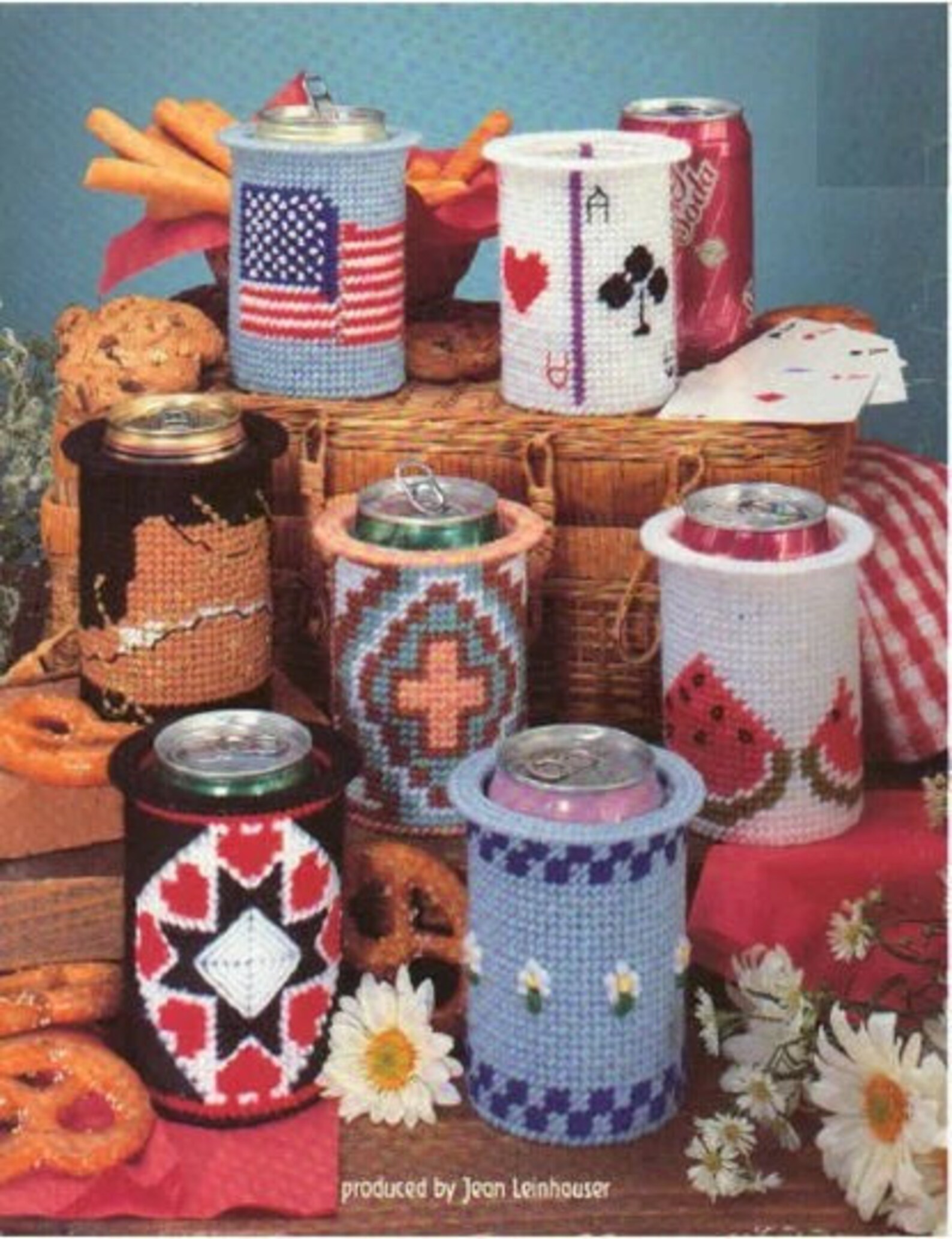 Vintage Plastic Canvas Can Covers Pattern (PDF) - Etsy