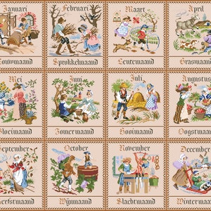 Sampler Cross Stitch Pdf - Victorian Country Life Calendar / Counted ...
