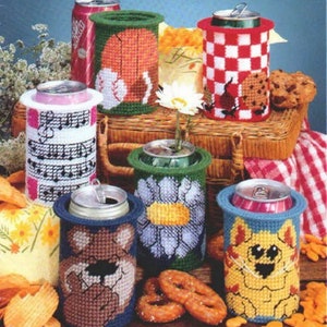Vintage Plastic Canvas Can Covers Pattern (PDF) - Etsy