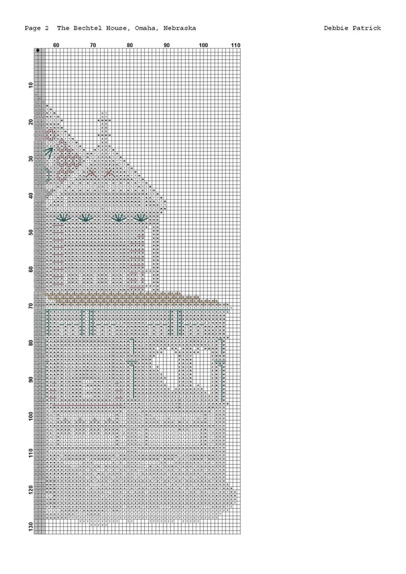 Vintage Cross Stitch Pattern Pdf House the Bechtel House / - Etsy