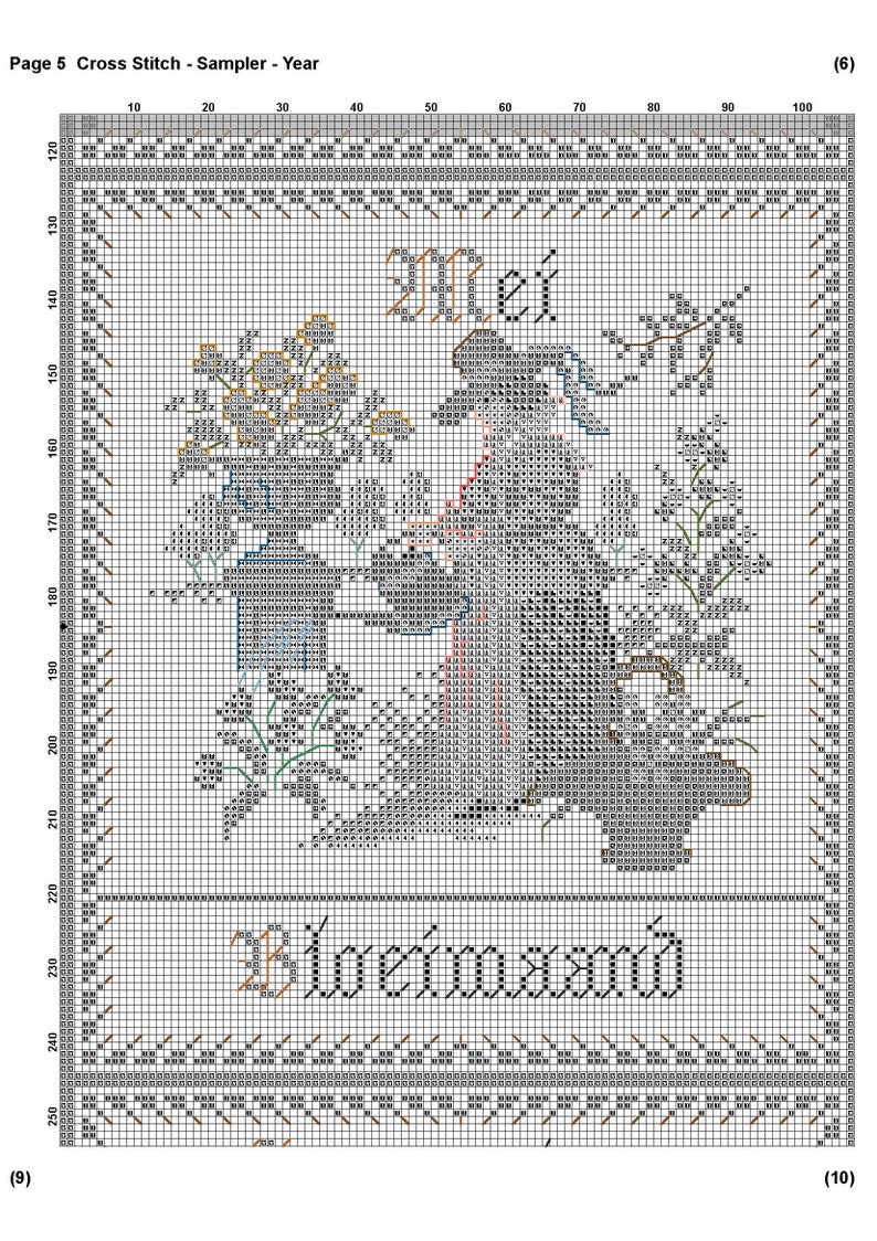 Sampler Cross Stitch Pdf Victorian Country Life Calendar / - Etsy