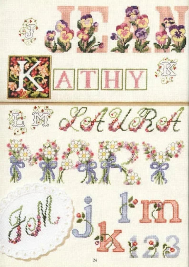 The Ultimate Flower Alphabet Book / Pdf Vintage Cross Stitch Counted ...