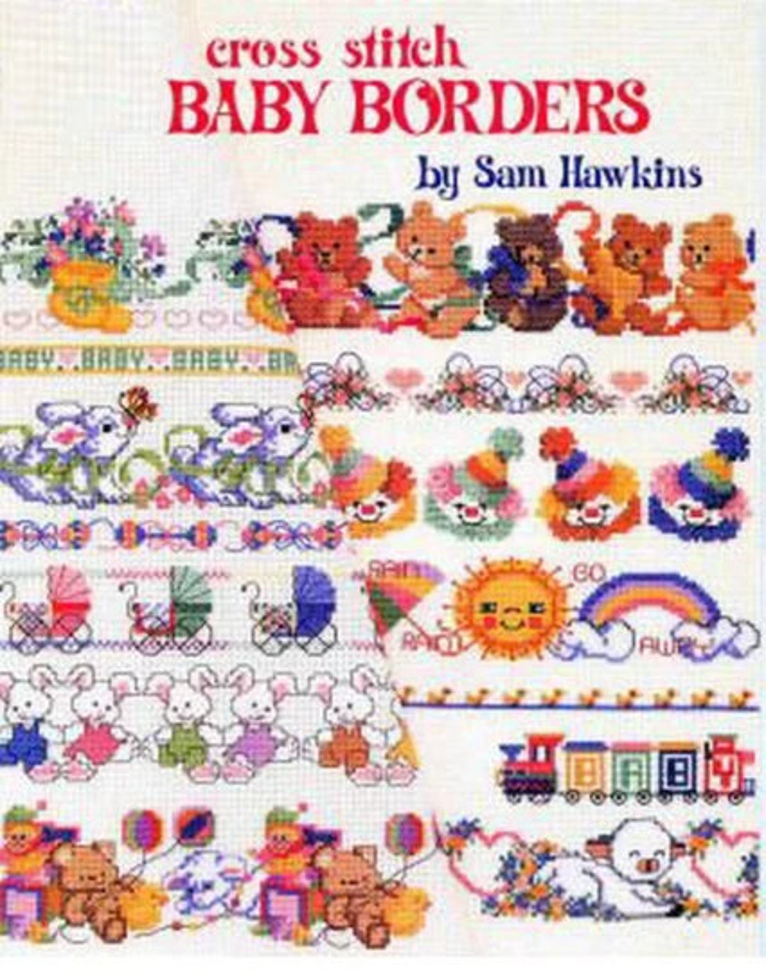 Baby Borders / Pdf Vintage Cross Stitch Counted Pattern / Digital ...