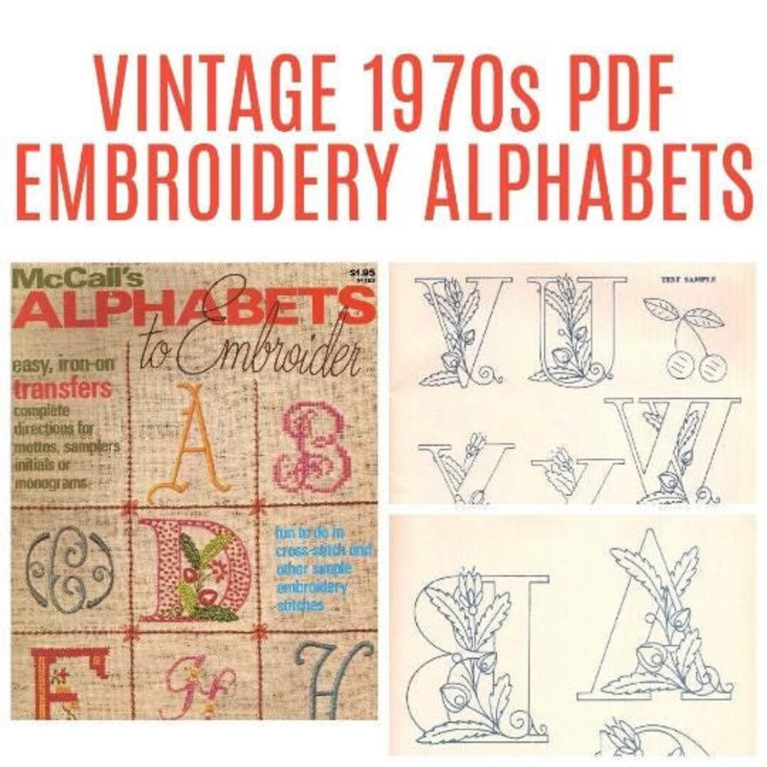 PDF Embroidery Pattern - Alphabets to Embroidery - Etsy