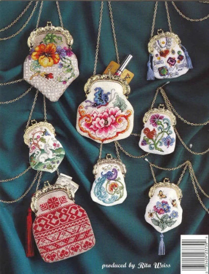 Little Purses / Pdf Vintage Cross Stitch Counted Pattern / Digital ...