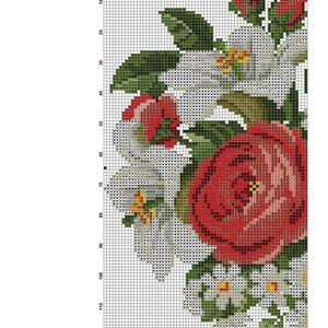 Berlin Woolwork- Antique Pattern- Vintage Cross Stitch Pdf- Flower ...