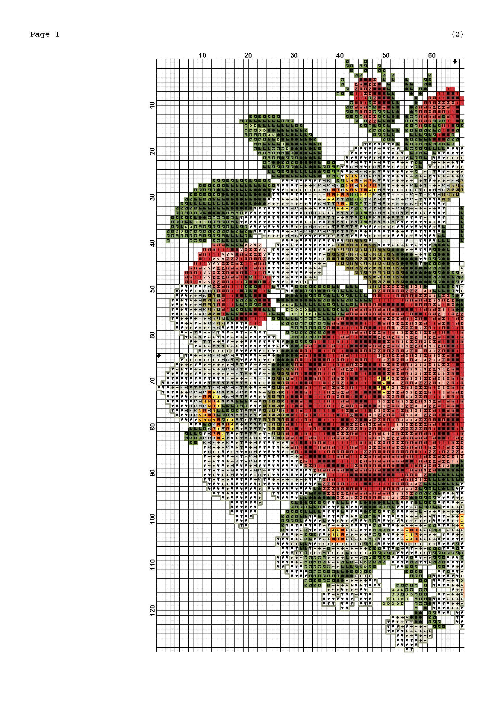 Berlin Woolwork Antique Pattern Vintage Cross Stitch Pdf Flower Pillow ...