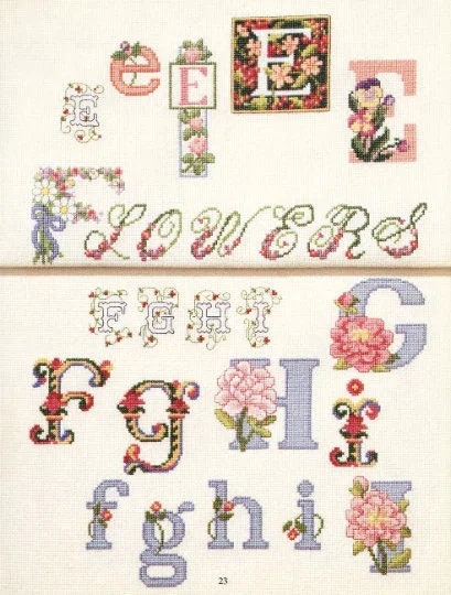 The Ultimate Flower Alphabet Book / Pdf Vintage Cross Stitch Counted ...