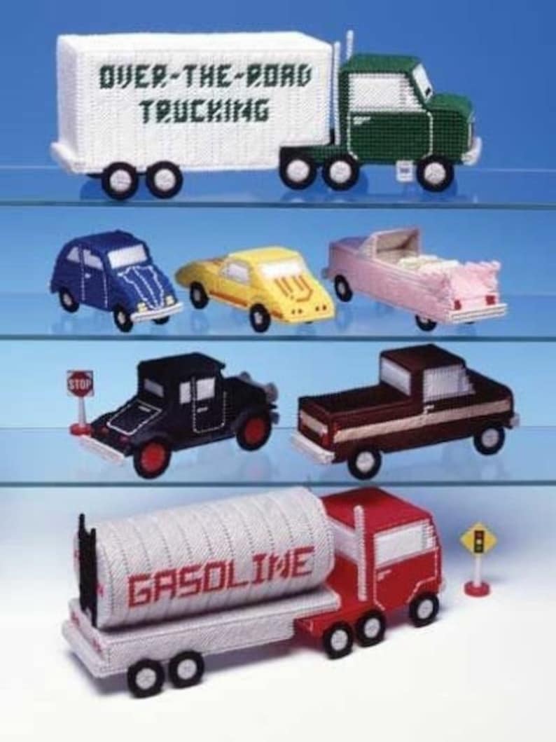 Cars & Trucks / Pdf Vintage Plastic Canvas Pattern / Digital Instant ...