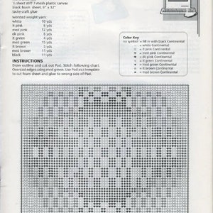 Mousepads / Pdf Vintage Plastic Canvas Pattern / Digital Instant ...