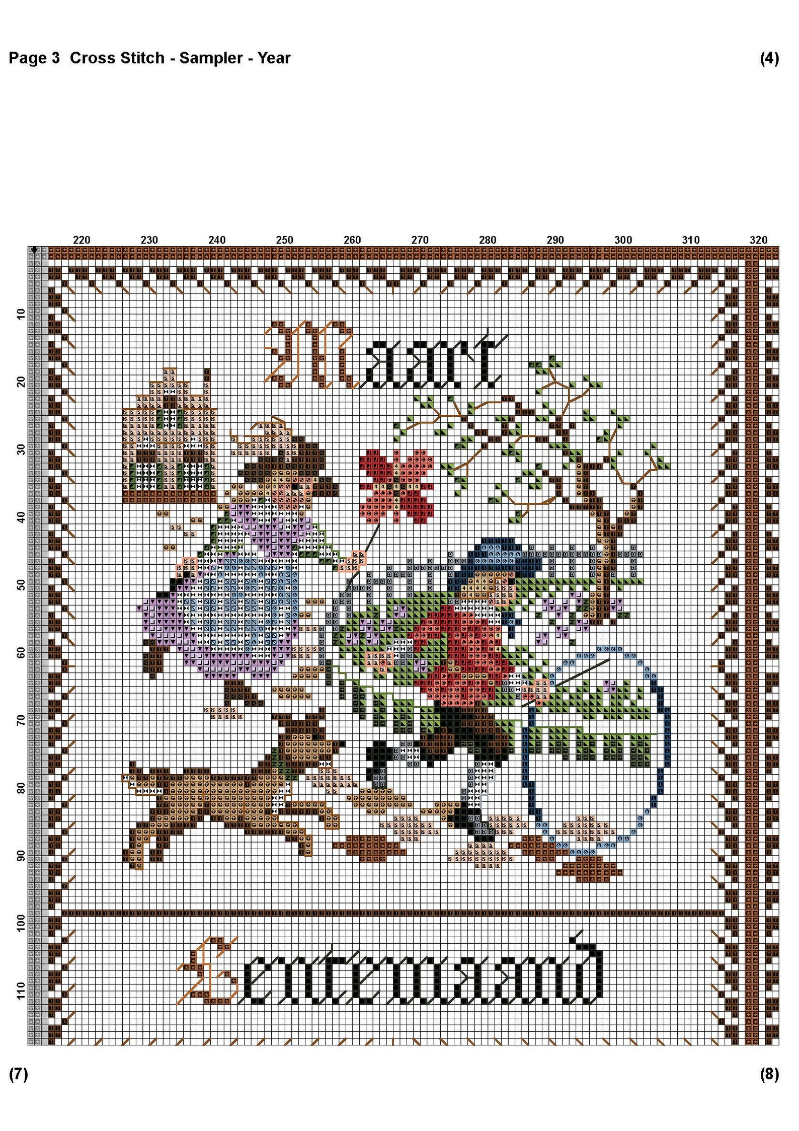 Sampler Cross Stitch Pdf Victorian Country Life Calendar / Counted ...