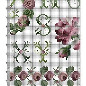 Sampler Cross Stitch Pdf / Counted Vintage Pattern Embroidery / Sampler ...