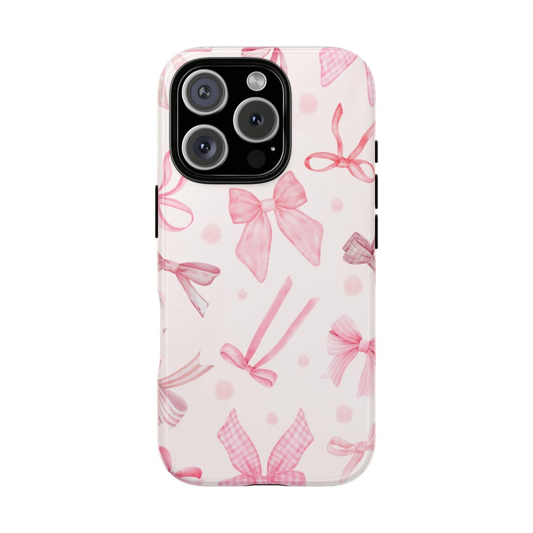 Pink Bow Phone Case, Cute Bow Bumper, Girly Tech Accessories, Gift for ...