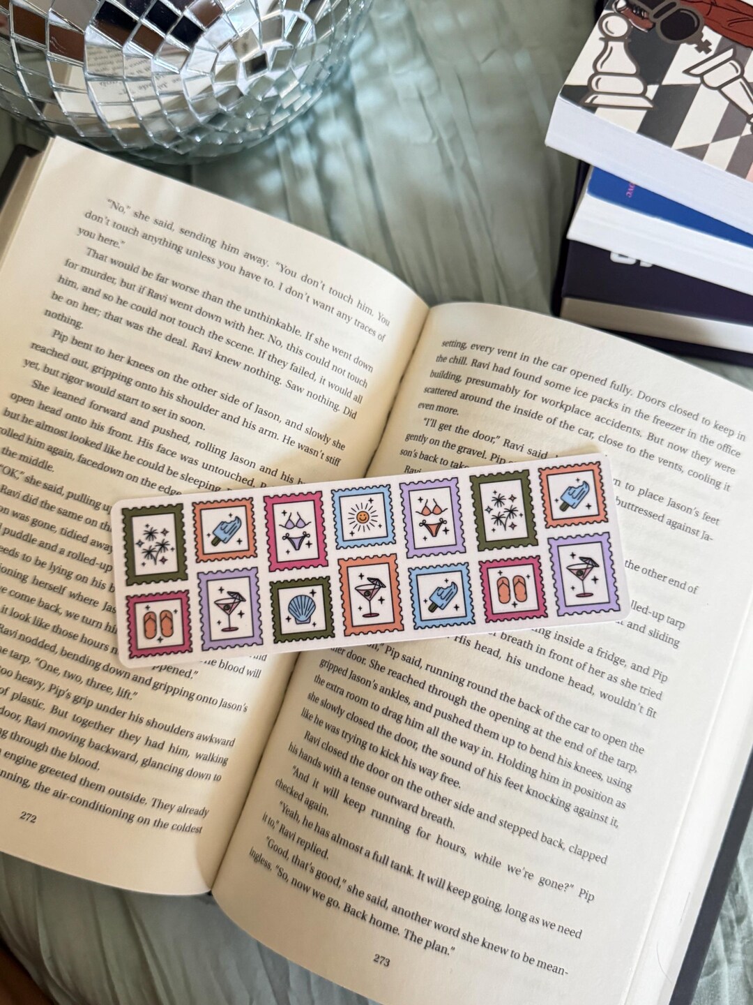 Summer Stamps Laminated Bookmark, Girly Book Lover Gift - Etsy