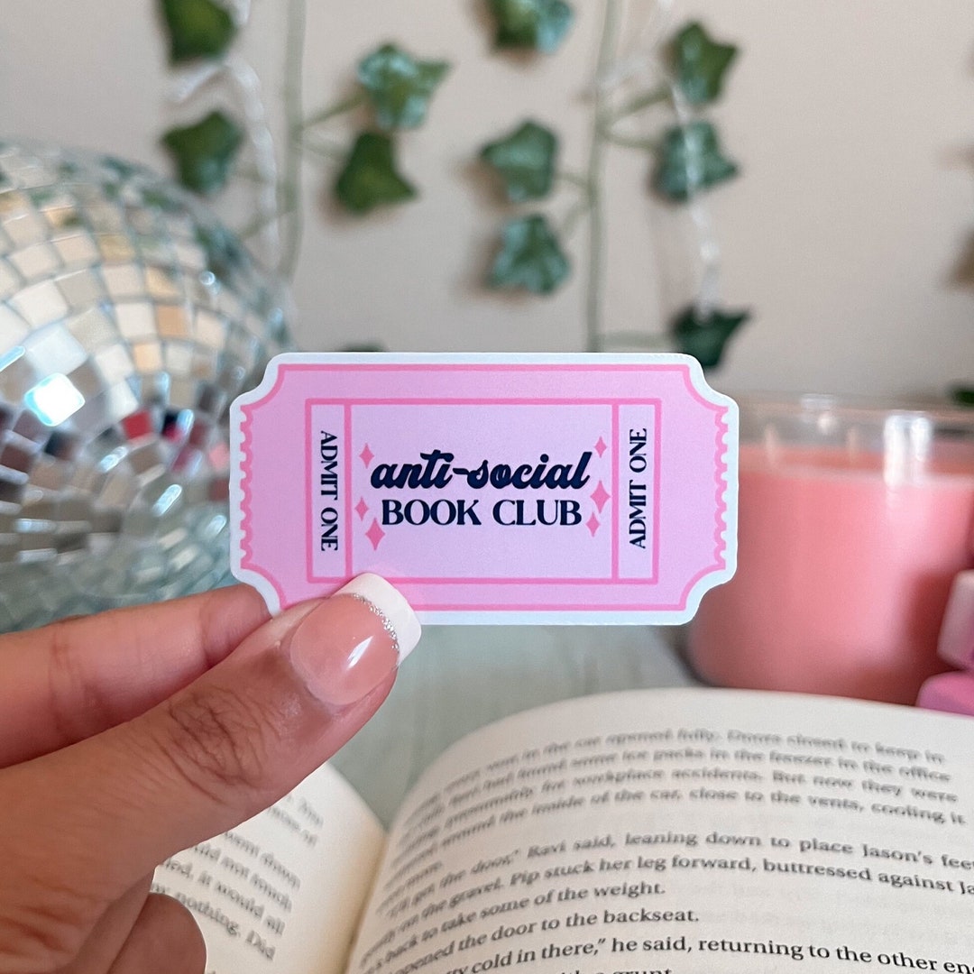 Anti-social Book Club Sticker, Bookish Stickers, Kindle Stickers ...