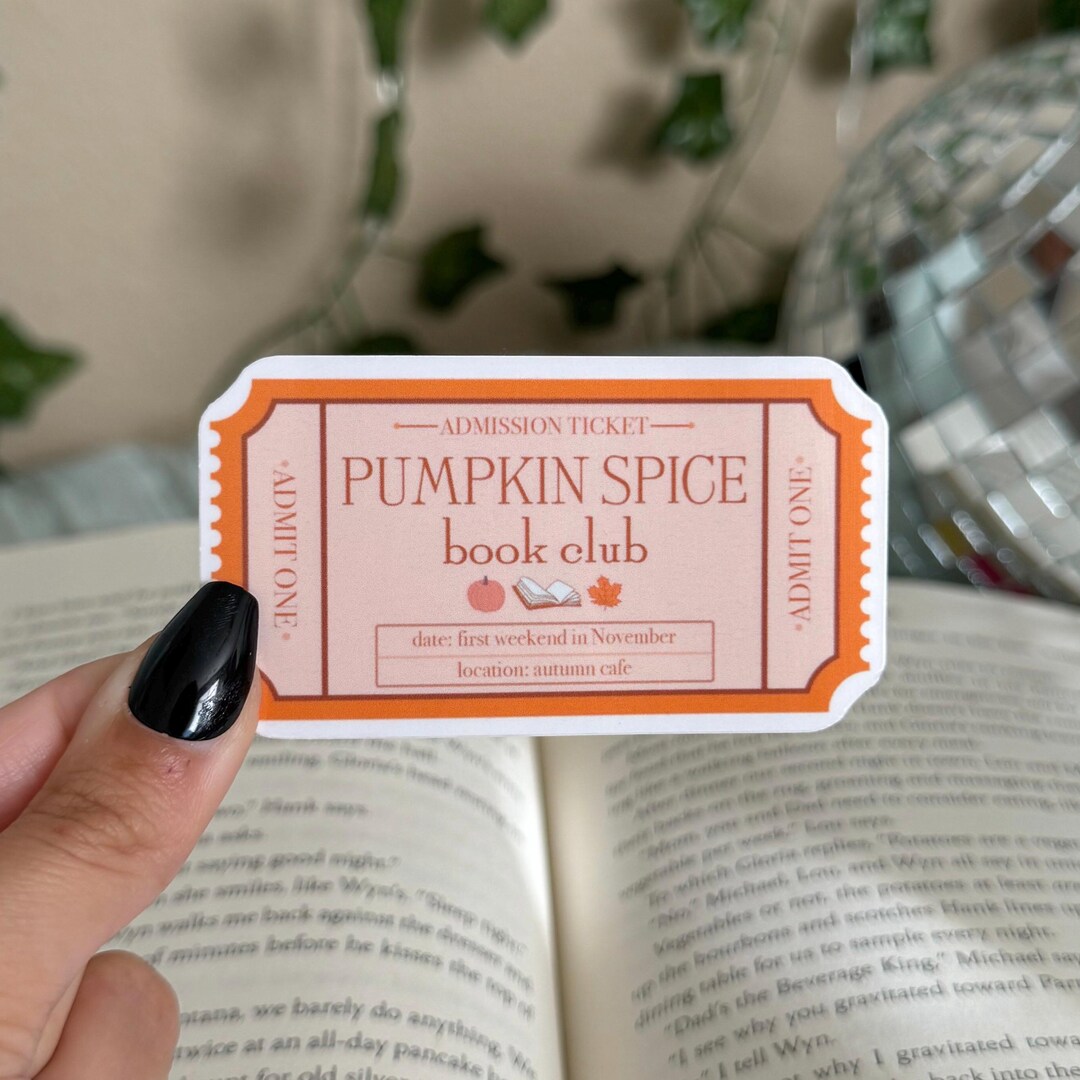 Pumpkin Spice Book Club Sticker: Autumn Bookish Kindle Sticker - Etsy