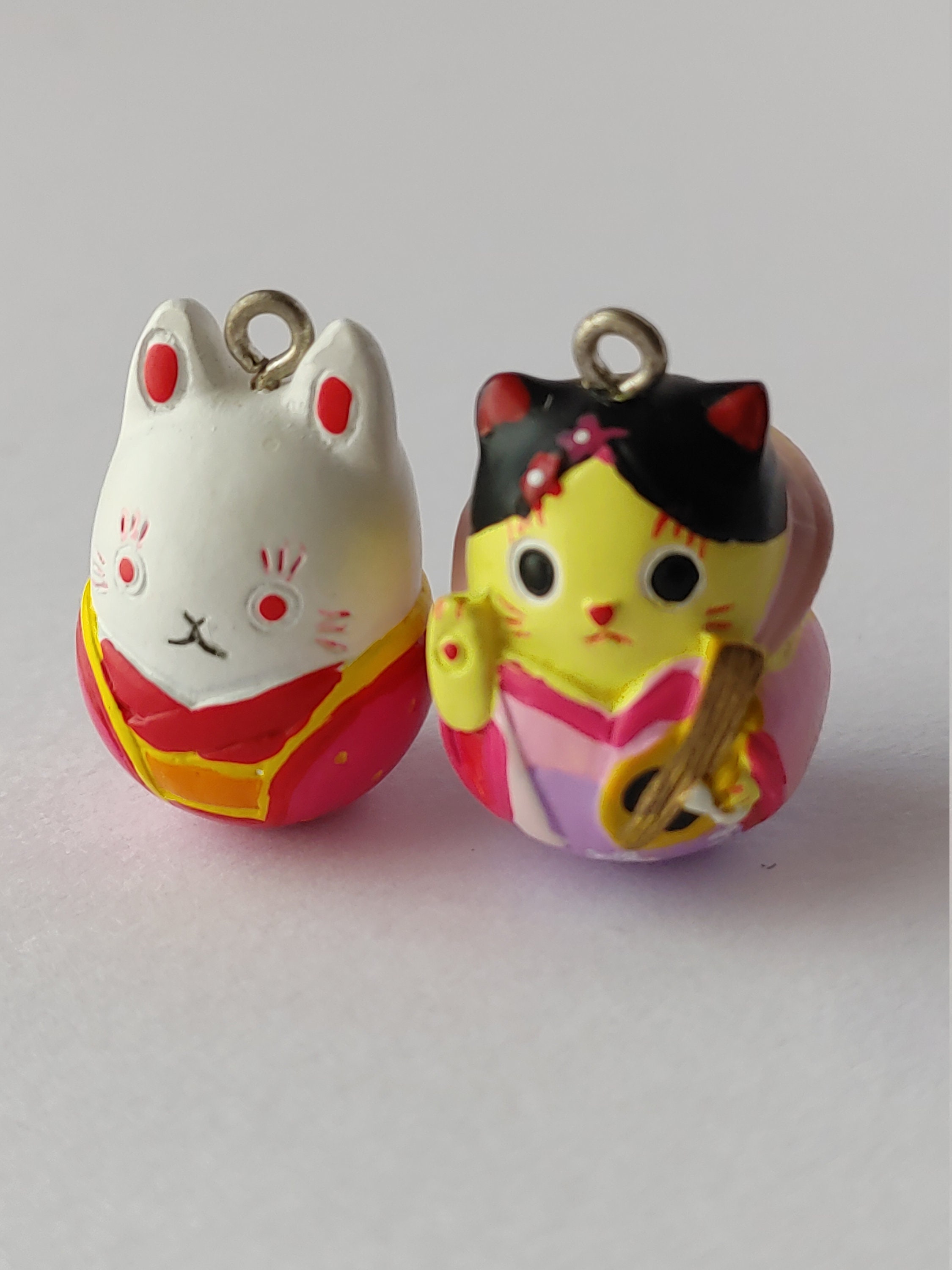 Japanese Lucky Gods and Rabbit Tiny Wobbling Ornament Kawii Lucky Item ...