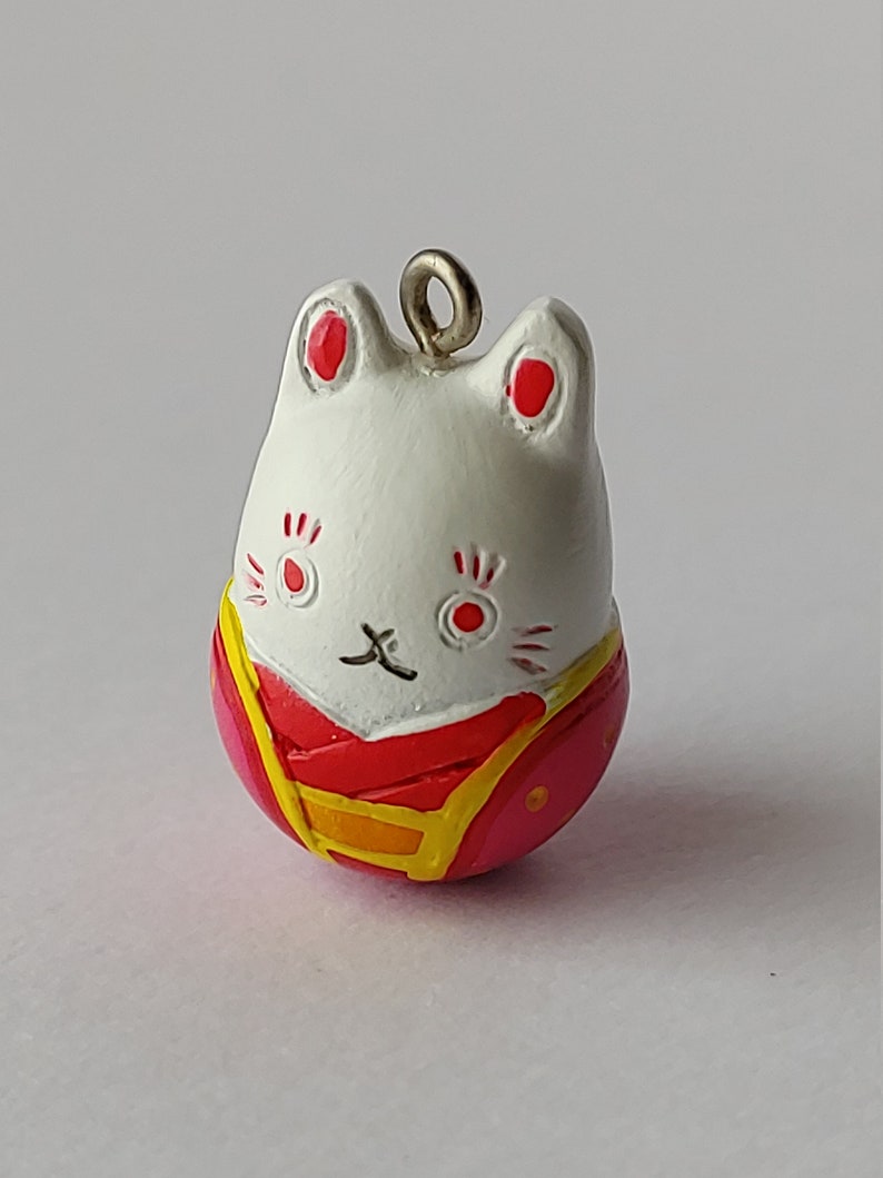 Japanese Lucky Animals Fox Monky Rabbit Tiny Wobbling Ornament Kawii ...