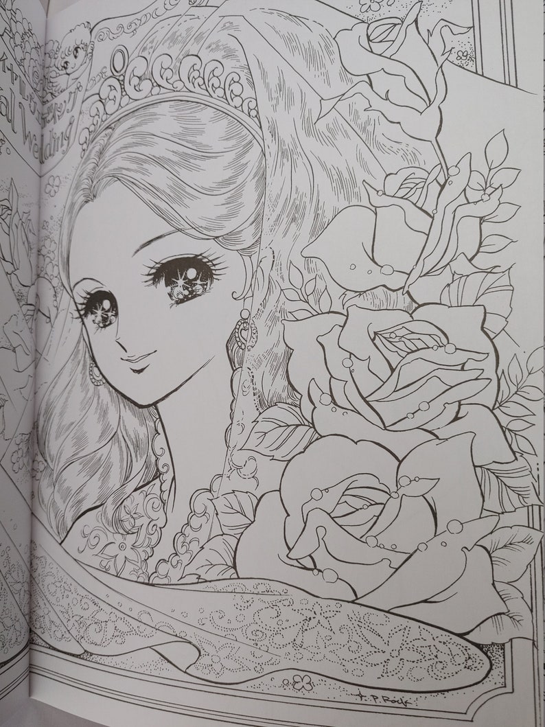 Japanese Coloring Book Retro MINT Princess Kimono&dress Beautiful ...