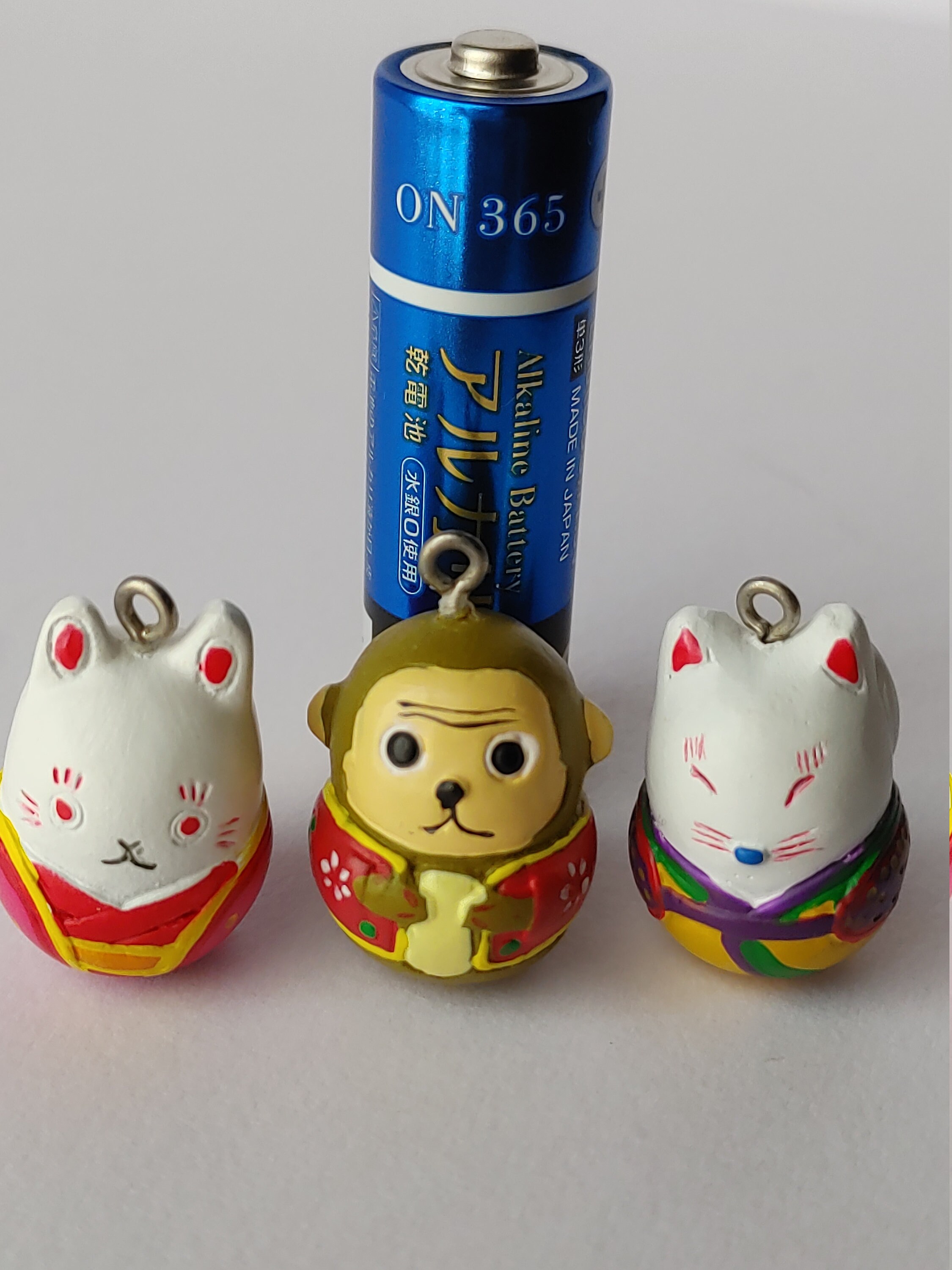 Japanese Lucky Animals Fox Monky Rabbit Tiny Wobbling Ornament Kawii ...