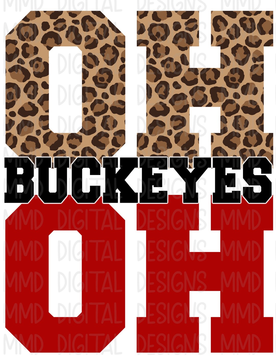 OH Buckeyes Leopard Print Sublimation Digital Download PNG 300 - Etsy