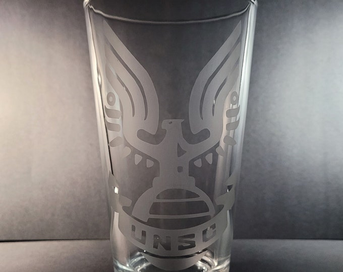 UNSC Halo Infinite Etched Glass Cup - Etsy